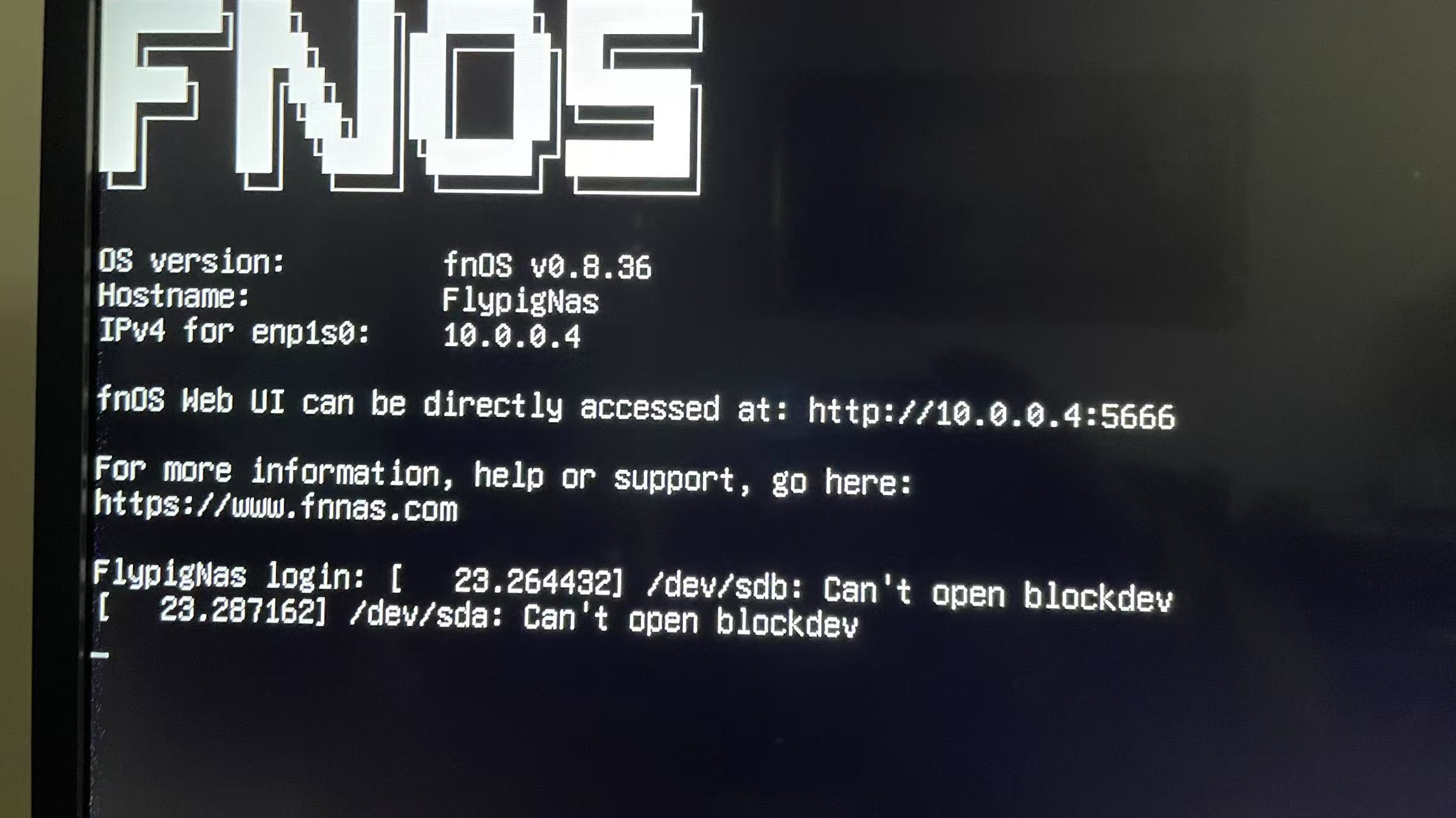 开机提示: Dev Sda Can T Open Blockdev,请问是什么原因? 问答互助 飞牛私有云论坛 Fnos